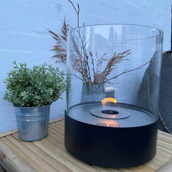 Southwark Black - Round tabletop Bioethanol Fire | Buy it here